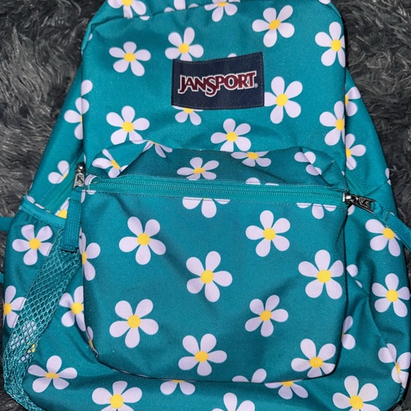 Jansport | Accessories | Jansport Kids Backpack In Teal With Daisy ...